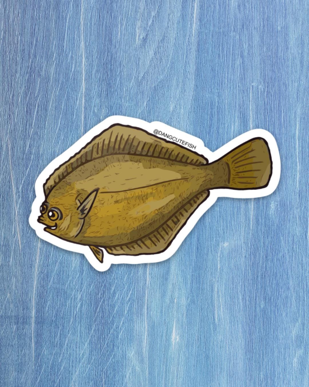 Flounder Sticker, Sand Dab Sticker, Flatfish Sticker - Etsy