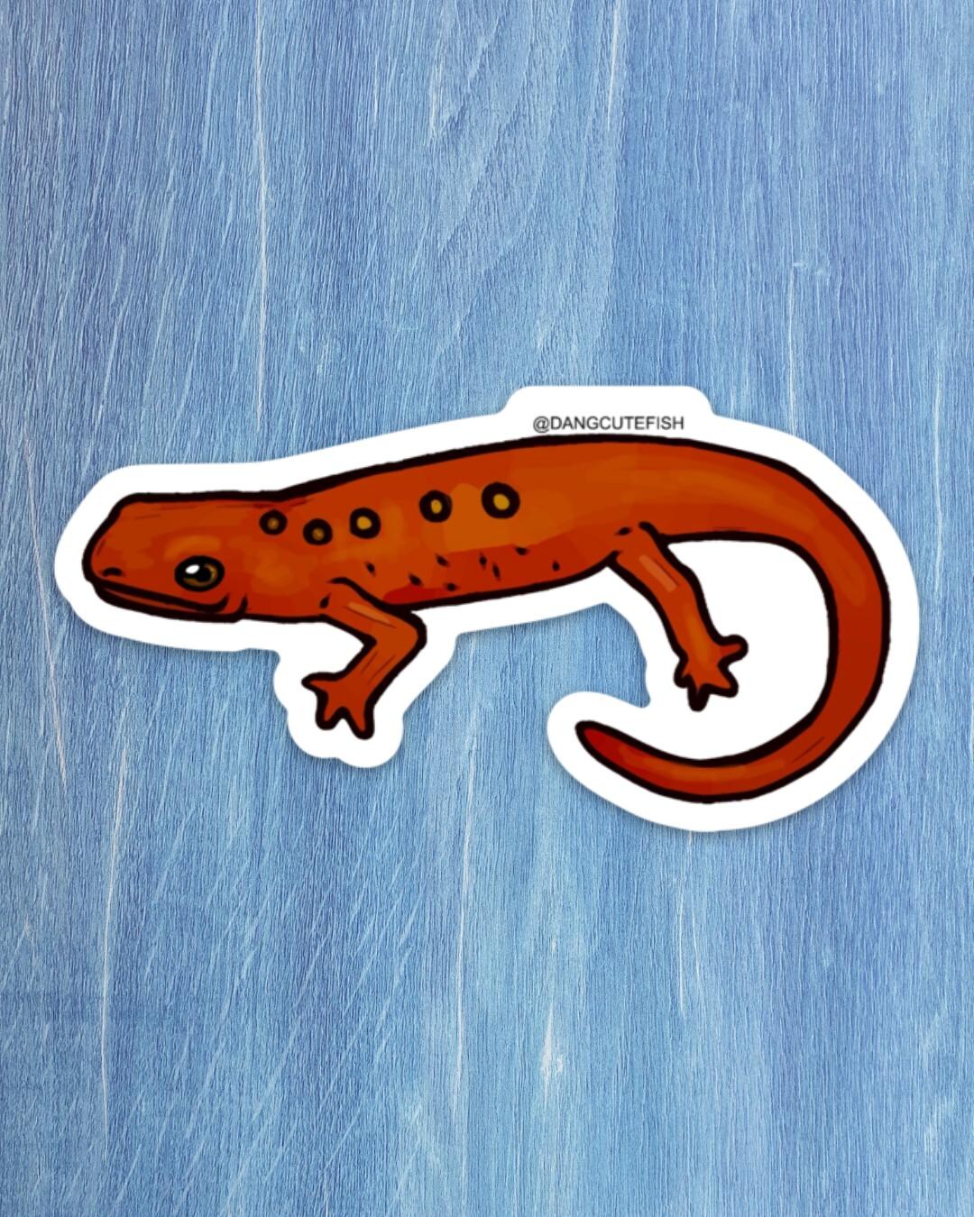 Eastern Newt Sticker - Axolotl Gift, Aquarist, Herpetologist, Amphibian ...