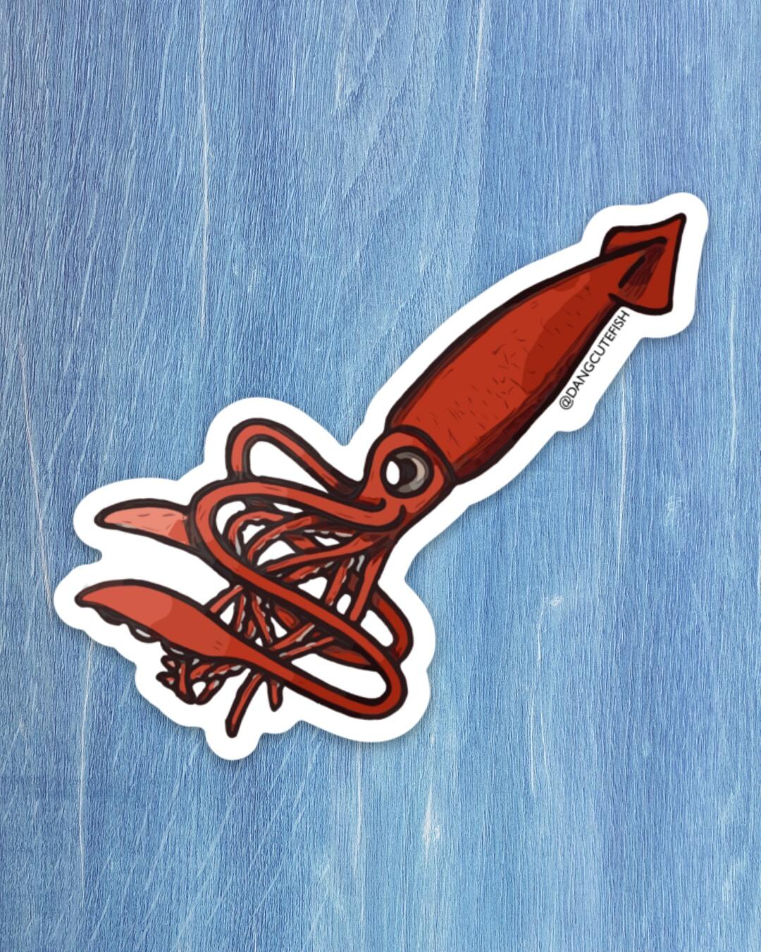 Giant Squid Sticker, Cephalopod Sticker, Gift - Etsy