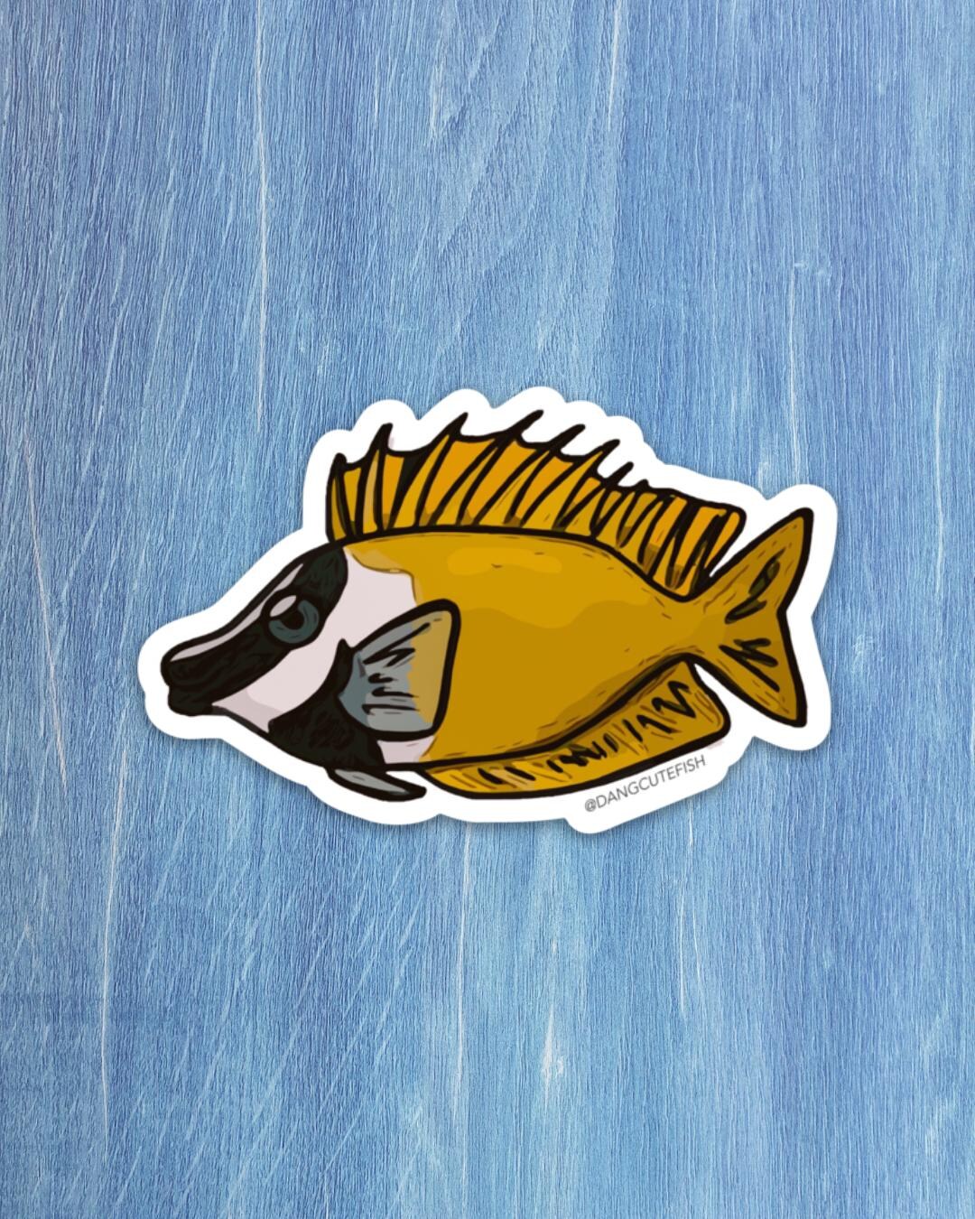 Foxface Rabbit Fish, Foxface Sticker, Rabbitfish Sticker, Venomous Fish ...