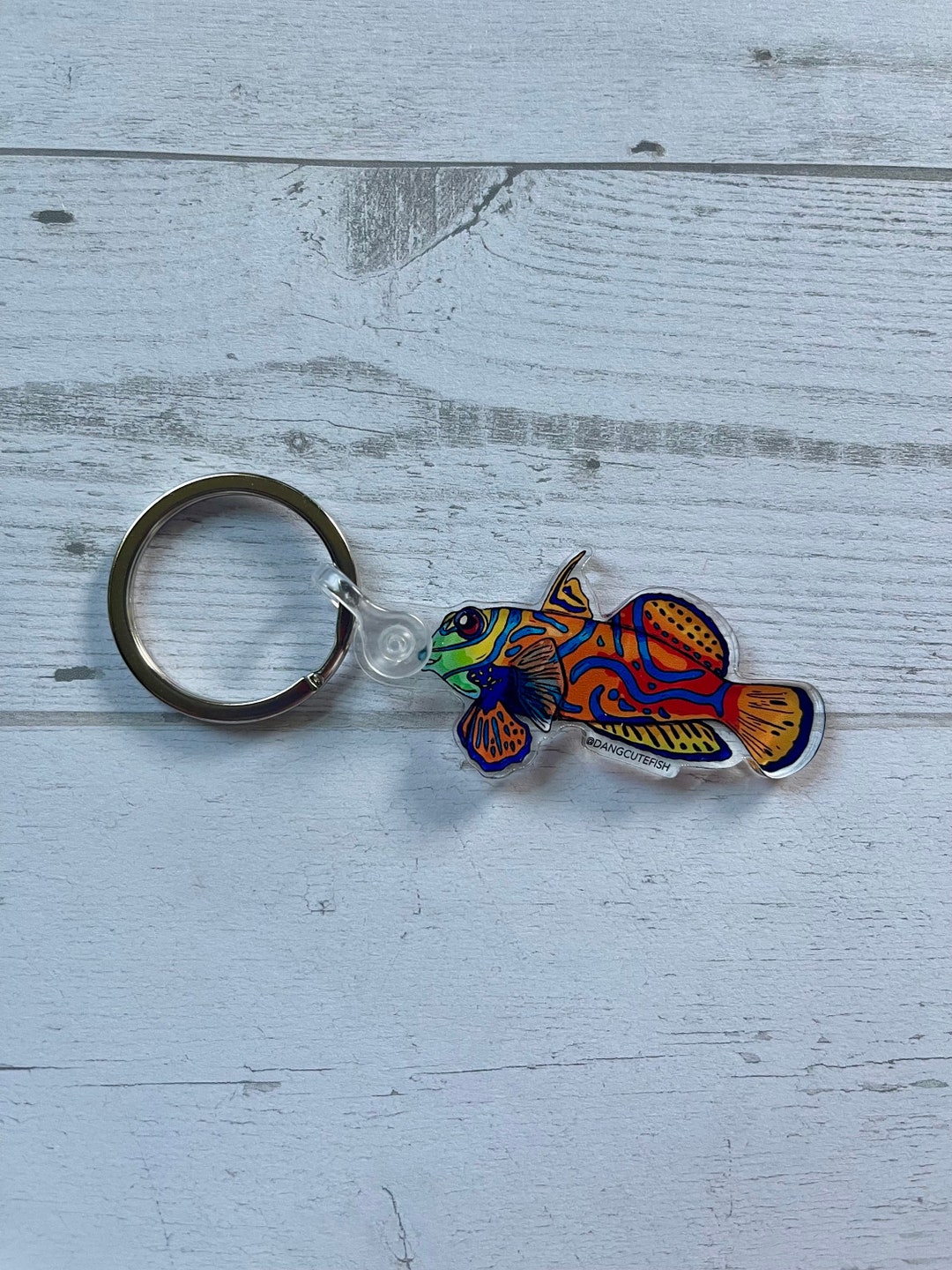 Mandarin Dragonet Keychain - Fish Key Chain, Aquarist Keychain ...