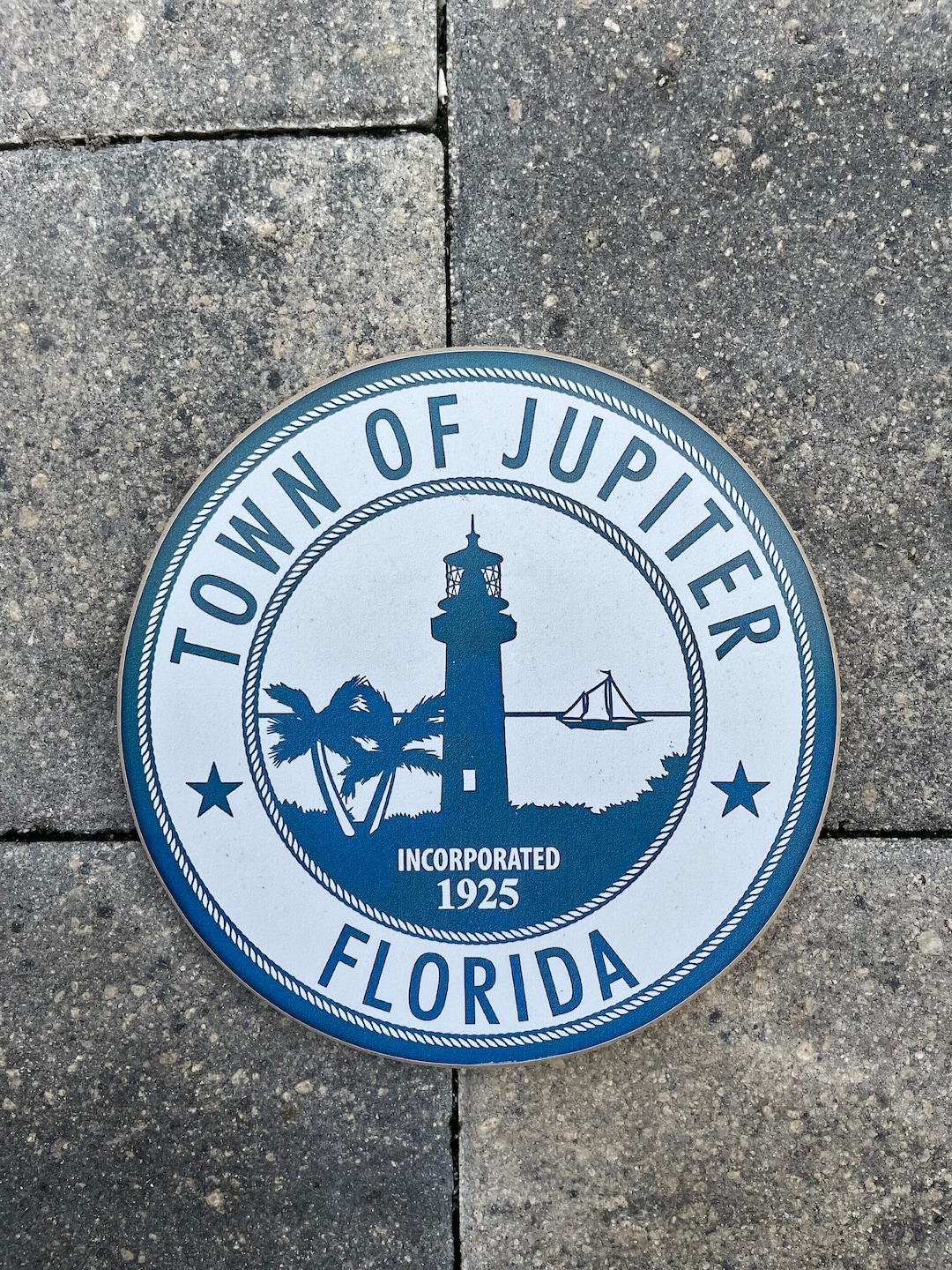 Town of Jupiter Florida 8X8 Round Sign - Photo on Wood - Etsy