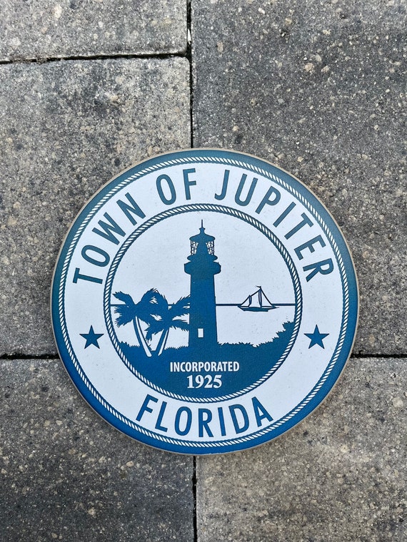 Town of Jupiter Florida 8X8 Round Sign Photo on Wood - Etsy