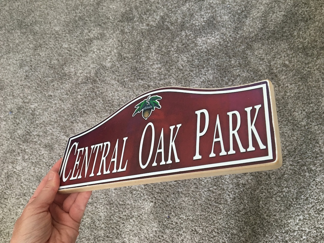 Central Oak Park Neighborhood Sign - Photo on Wood - Etsy