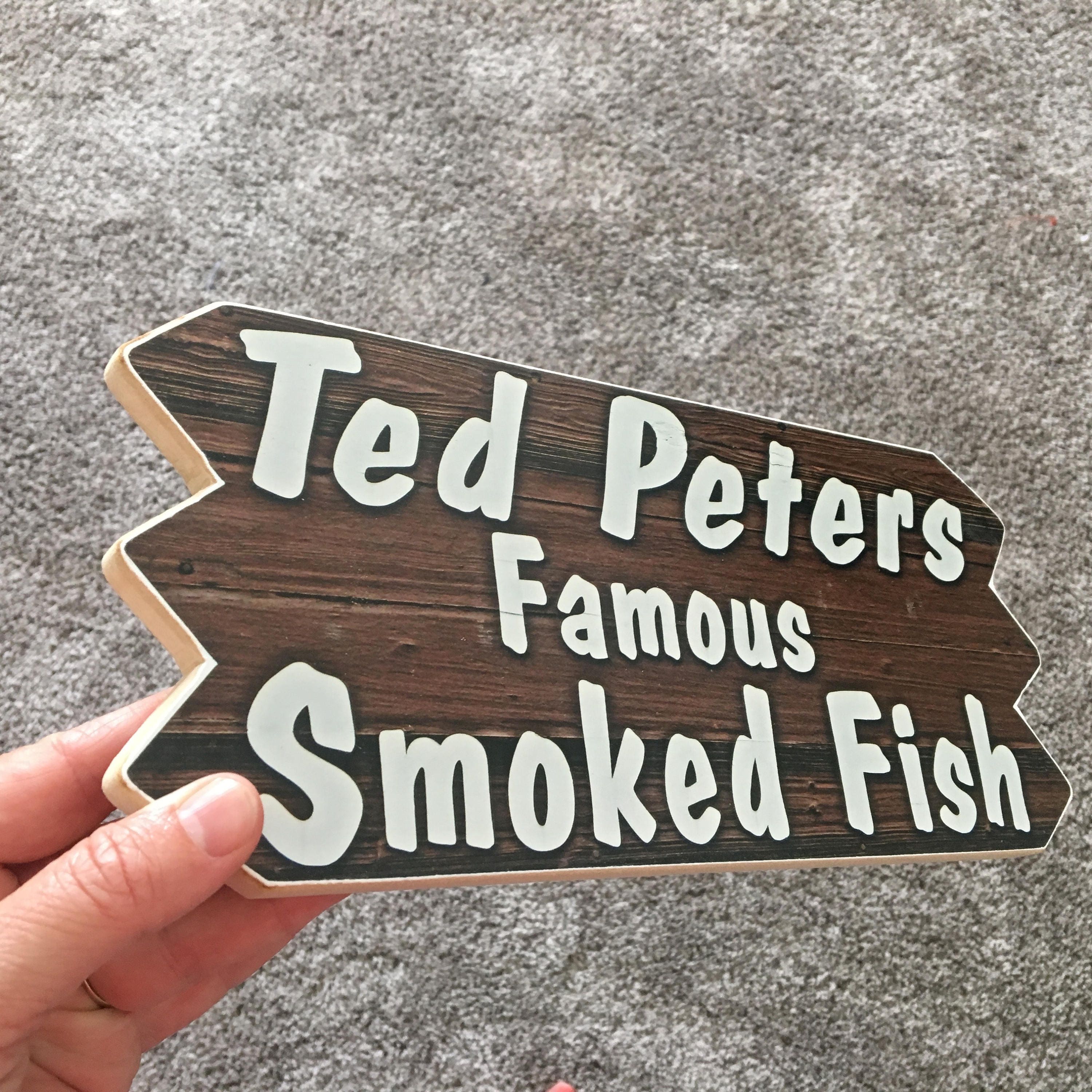 Ted Peters Famous Smoked Fish Sign - Photo on Wood - Etsy