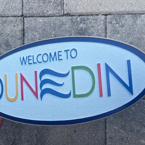 Welcome to Downtown Dunedin Sign - Photo on Wood - Etsy