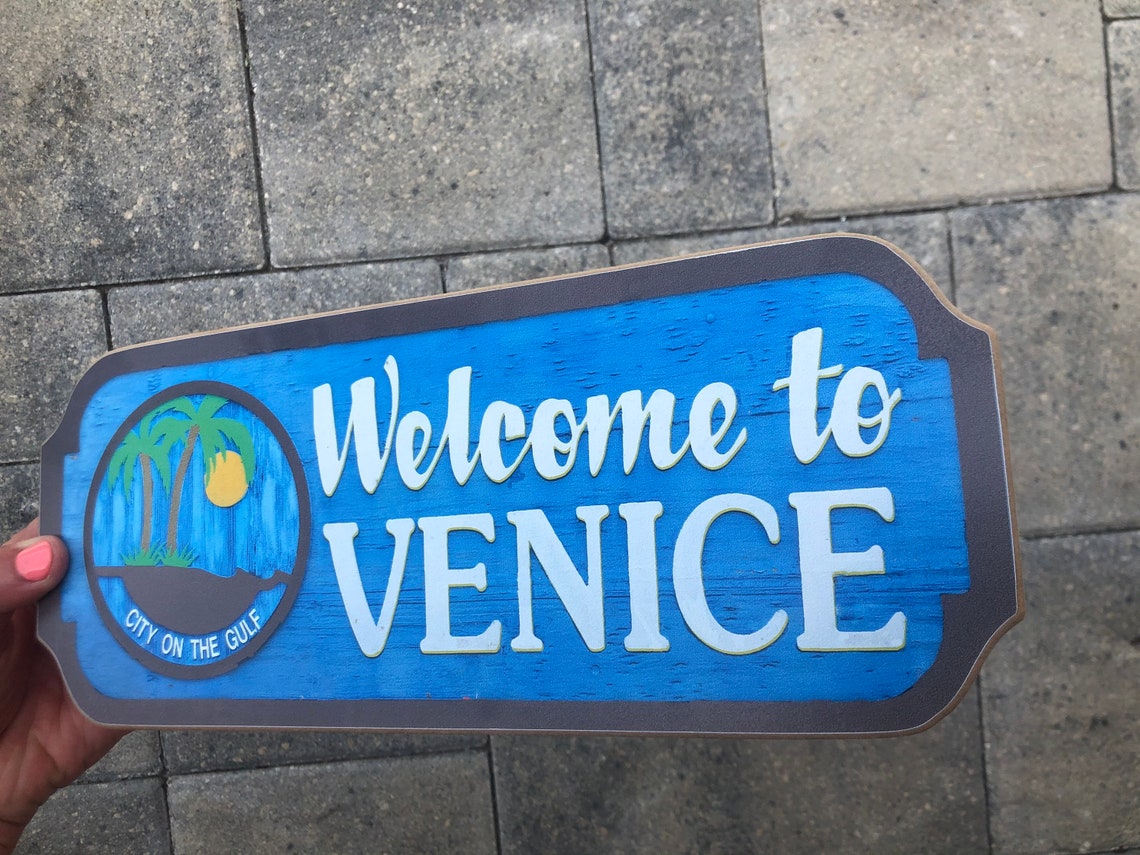 Welcome to Venice Sign Photo on Wood | Etsy