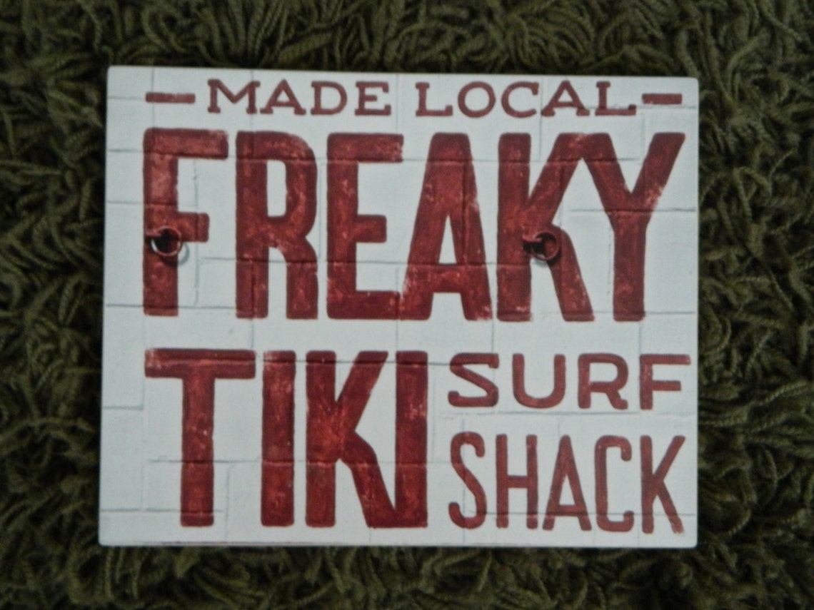 Freaky Tiki Surf Shack Sign Photo on Wood - Etsy