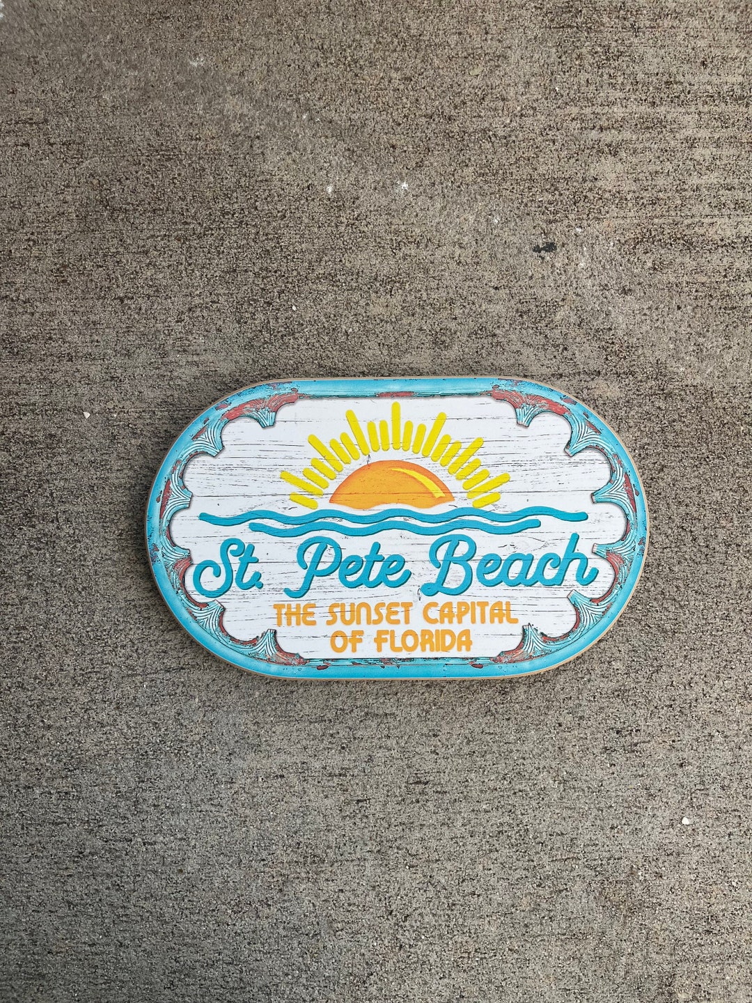 St Pete Beach Sign - Photo on Wood - Etsy
