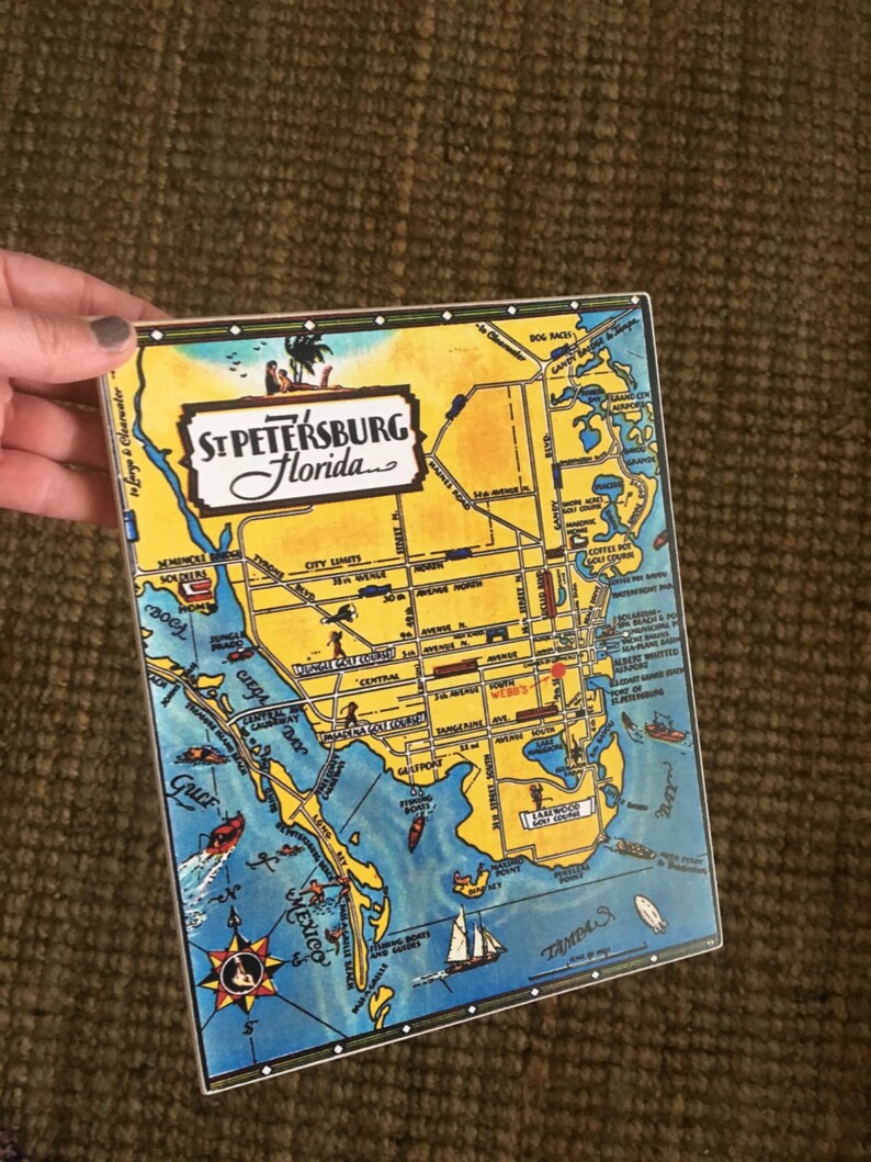 Map of St. Petersburg Sign Photo on Wood - Etsy
