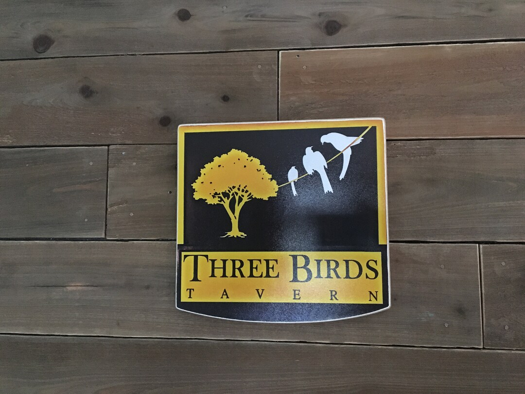 Three Birds Tavern Sign Photo on Wood - Etsy