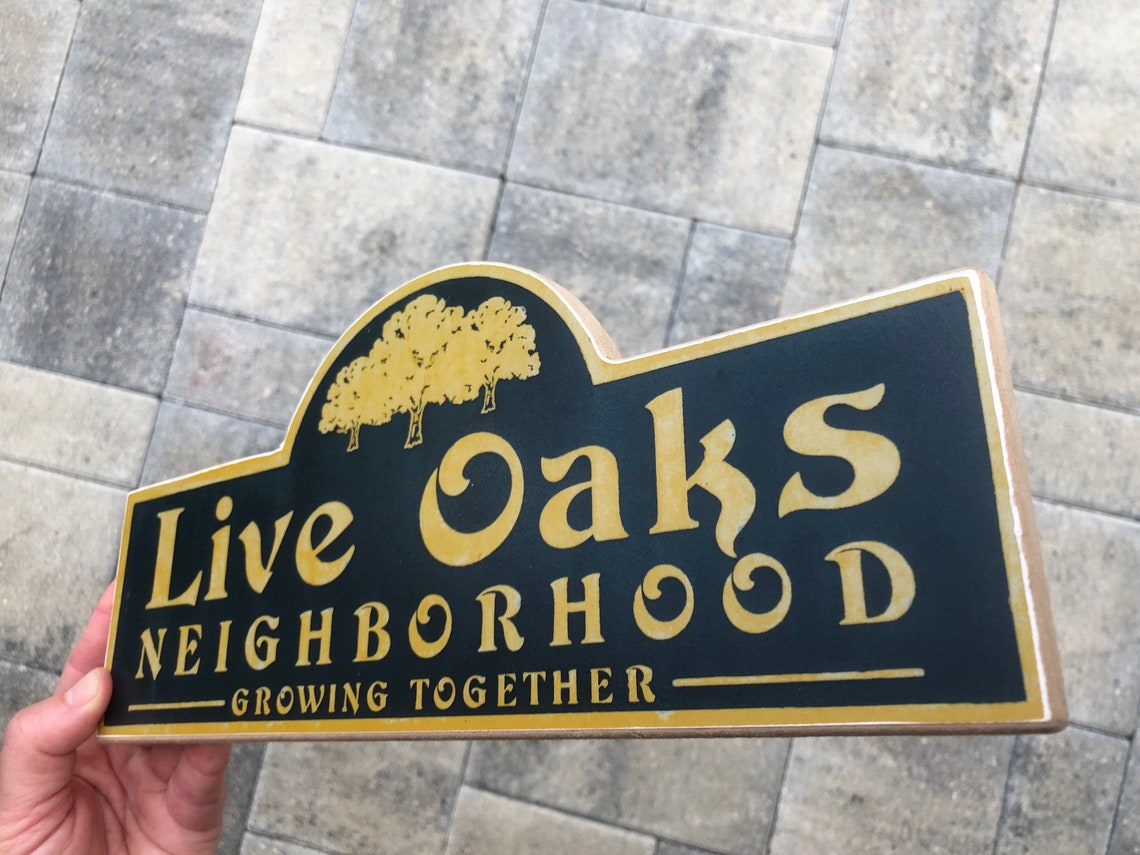 Live Oaks Sign Photo on Wood - Etsy