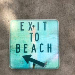 Exit to Beach Sign Photo on Wood - Etsy