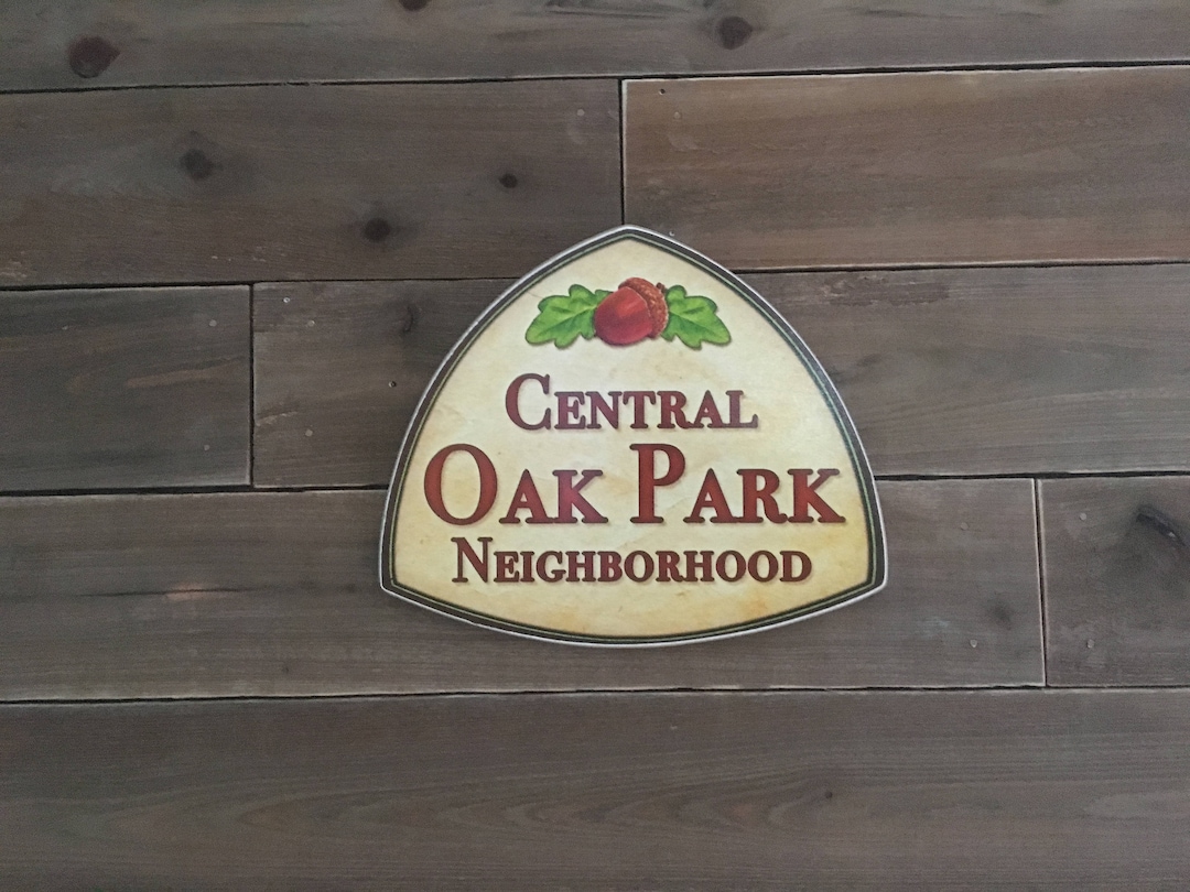Central Oak Park Neighborhood Sign - Photo on Wood - Etsy