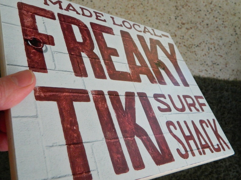 Freaky Tiki Surf Shack Sign Photo on Wood | Etsy