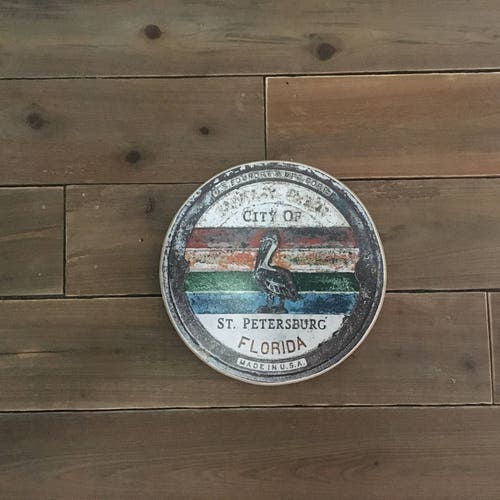 City of St. Pete Manhole Sign Photo on Wood - Etsy