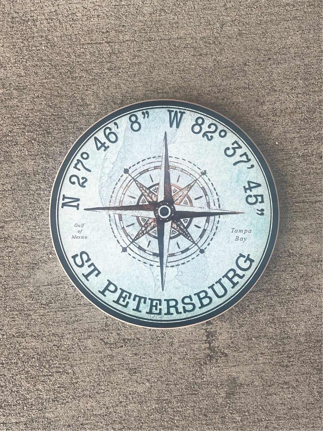 St Pete Compass Sign - Photo on Wood - Etsy