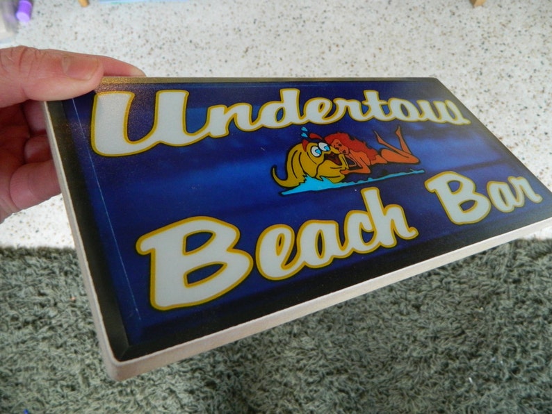 Undertow Beach Bar Sign Photo on Wood | Etsy