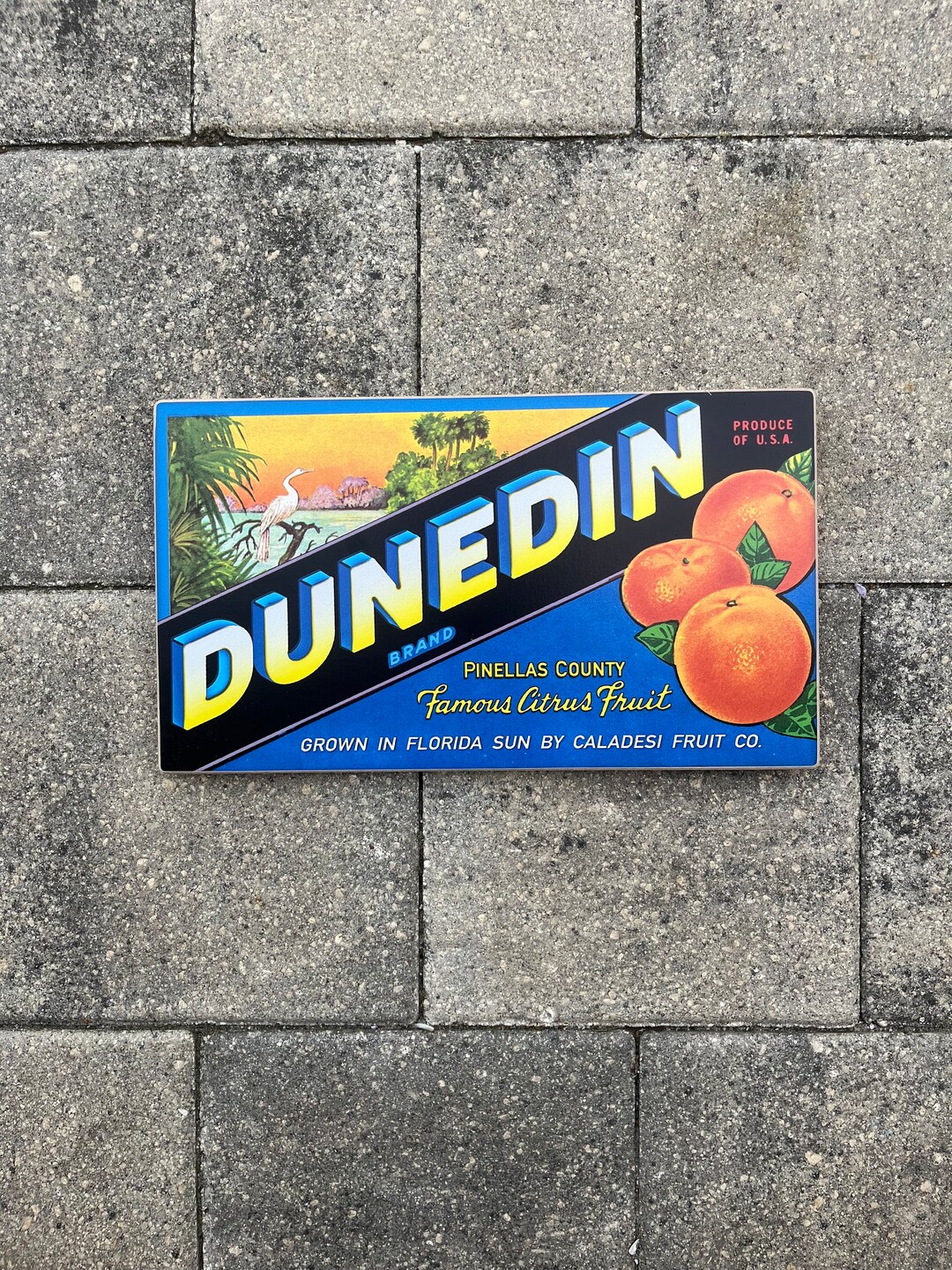 Dunedin Orange Crate Sign - Photo on Wood - Etsy