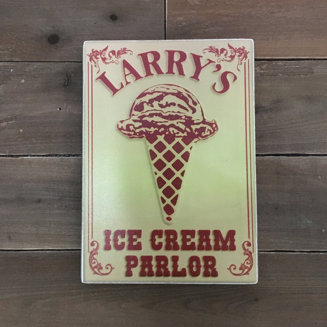 Letrero de helados de Larry Foto en madera - Etsy México