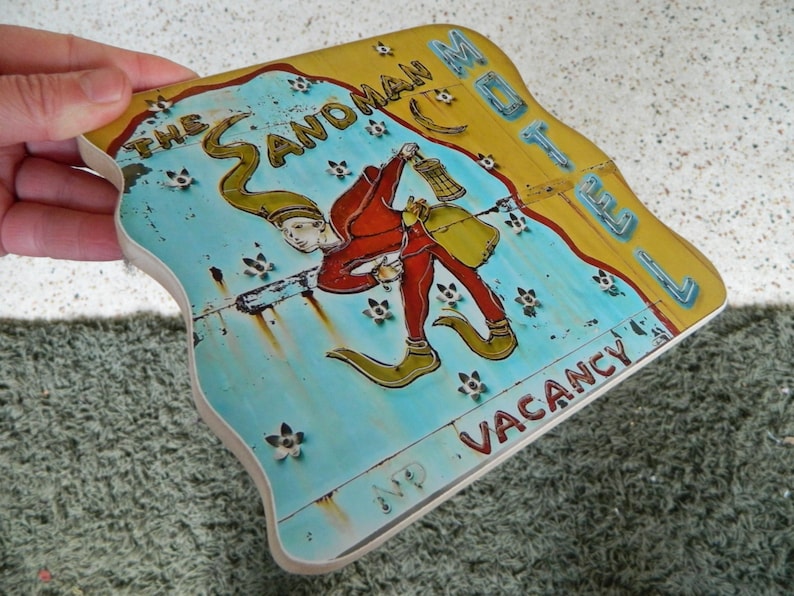 The Sandman Hotel Sign Photo on Wood | Etsy