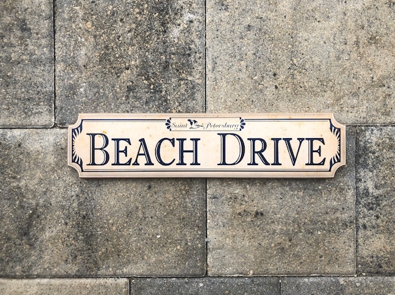 Beach Dr Sign Photo on Wood | Etsy