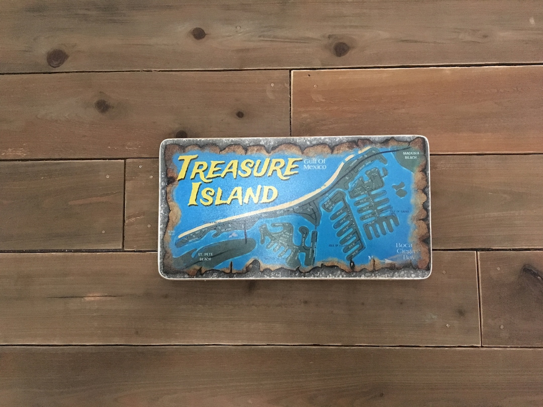 Letrero de mapa de Treasure Island Foto en madera - Etsy México