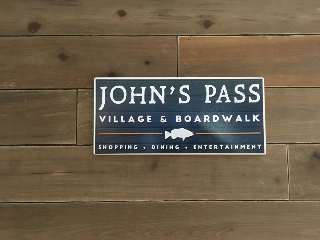 John's Pass Village Sign Photo on Wood - Etsy