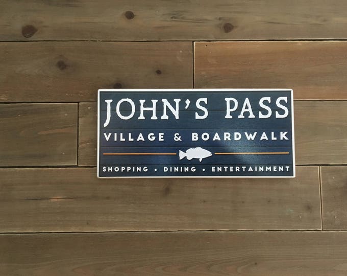 John's Pass Village Sign Photo on Wood - Etsy