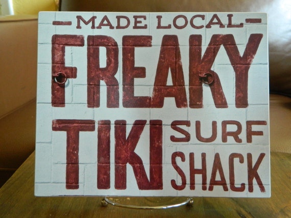 Freaky Tiki Surf Shack Sign Photo on Wood | Etsy