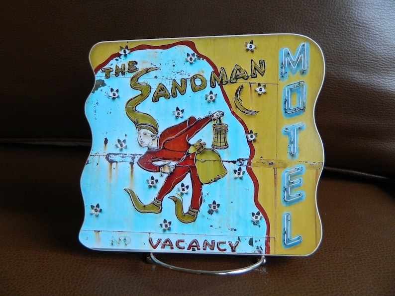 The Sandman Hotel Sign Photo on Wood | Etsy