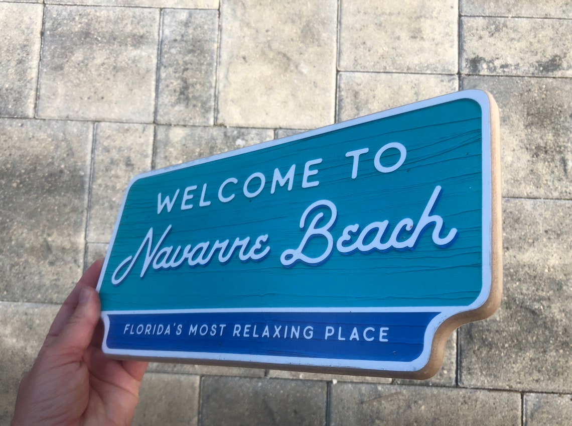 Navarre Beach Sign Photo on Wood - Etsy