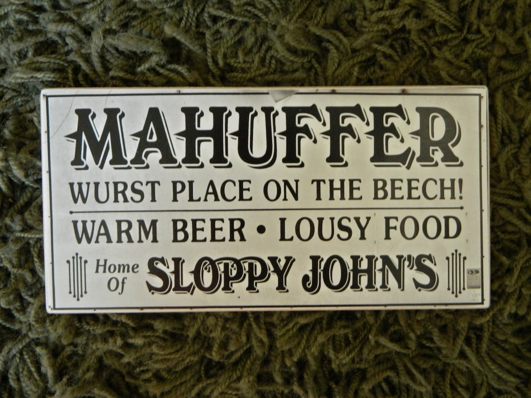 Mahuffers Wurst Place on the Beech Sign - Photo on Wood - Etsy