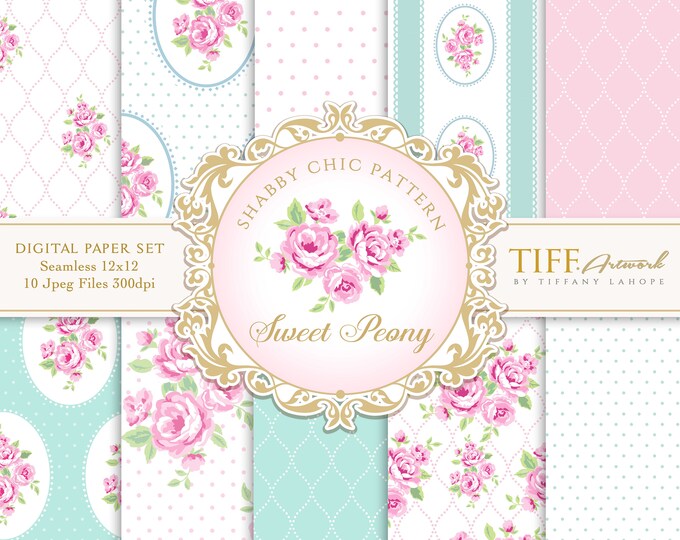 Digital Paper Shabby Chic, Shabby Chic Paper, Shabby Chic Seamless ...