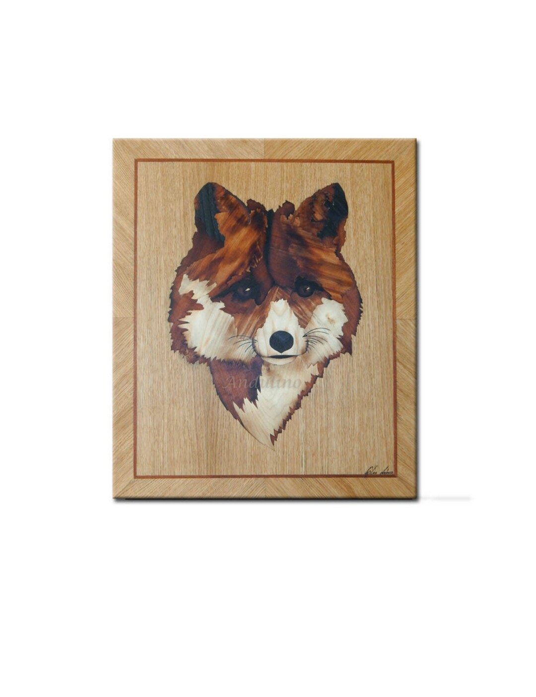 Custom Fox Portrait From Wood Marquetry - Etsy