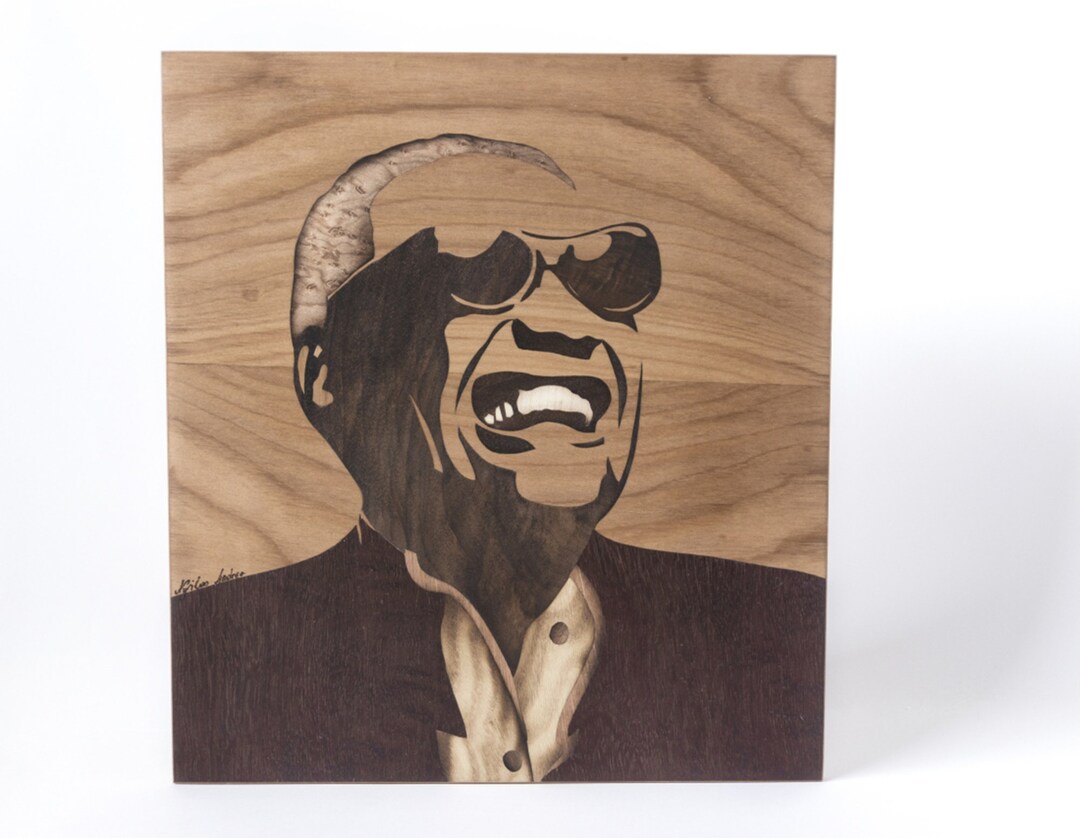 Ray Charles Wood Portrait Marquetry Art - Etsy