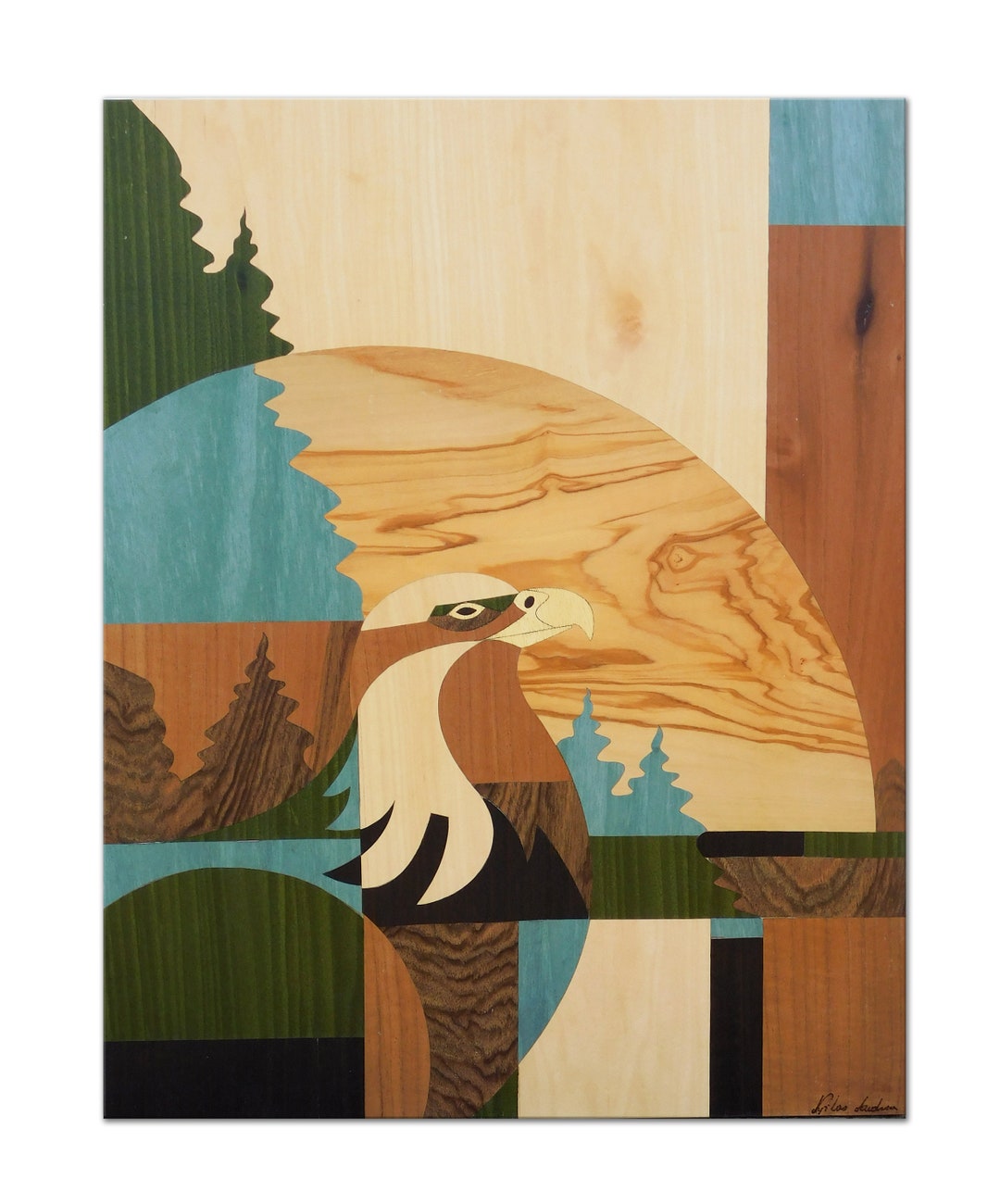 Bald Eagle Wood Painting | Marquetry Art | Patriotic Home Decor | Wood ...