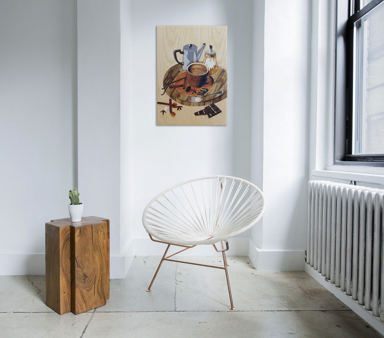 Coffee Still Life Painting From Wood Art Marquetry Wall | Etsy