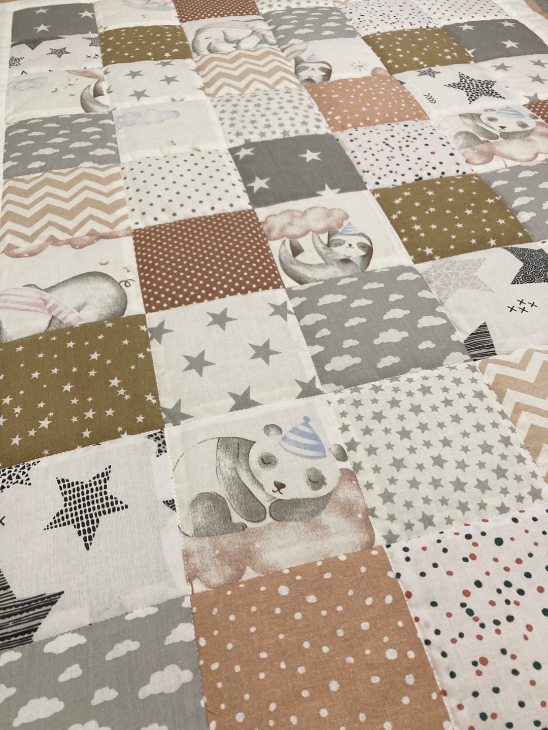 Handmade Patchwork Baby Quilt Handmade by Mum&me - Etsy