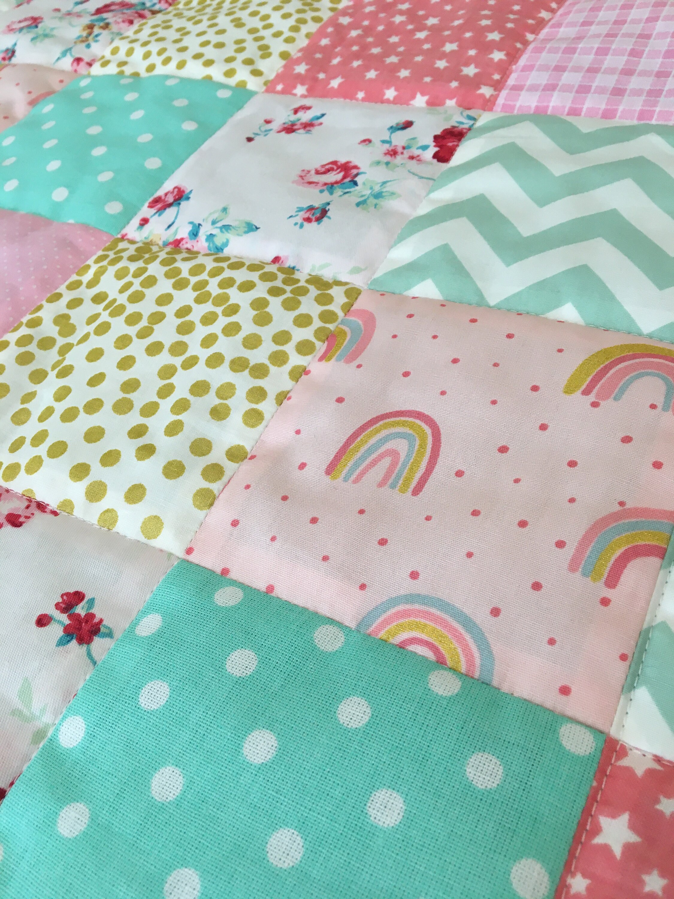 Handmade Patchwork Baby Quilt Handmade by Mum&me - Etsy