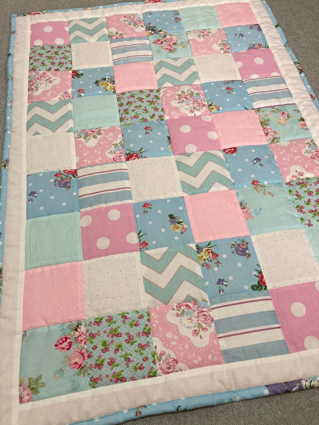 Handmade Patchwork Baby Quilt Handmade by Mum&me - Etsy