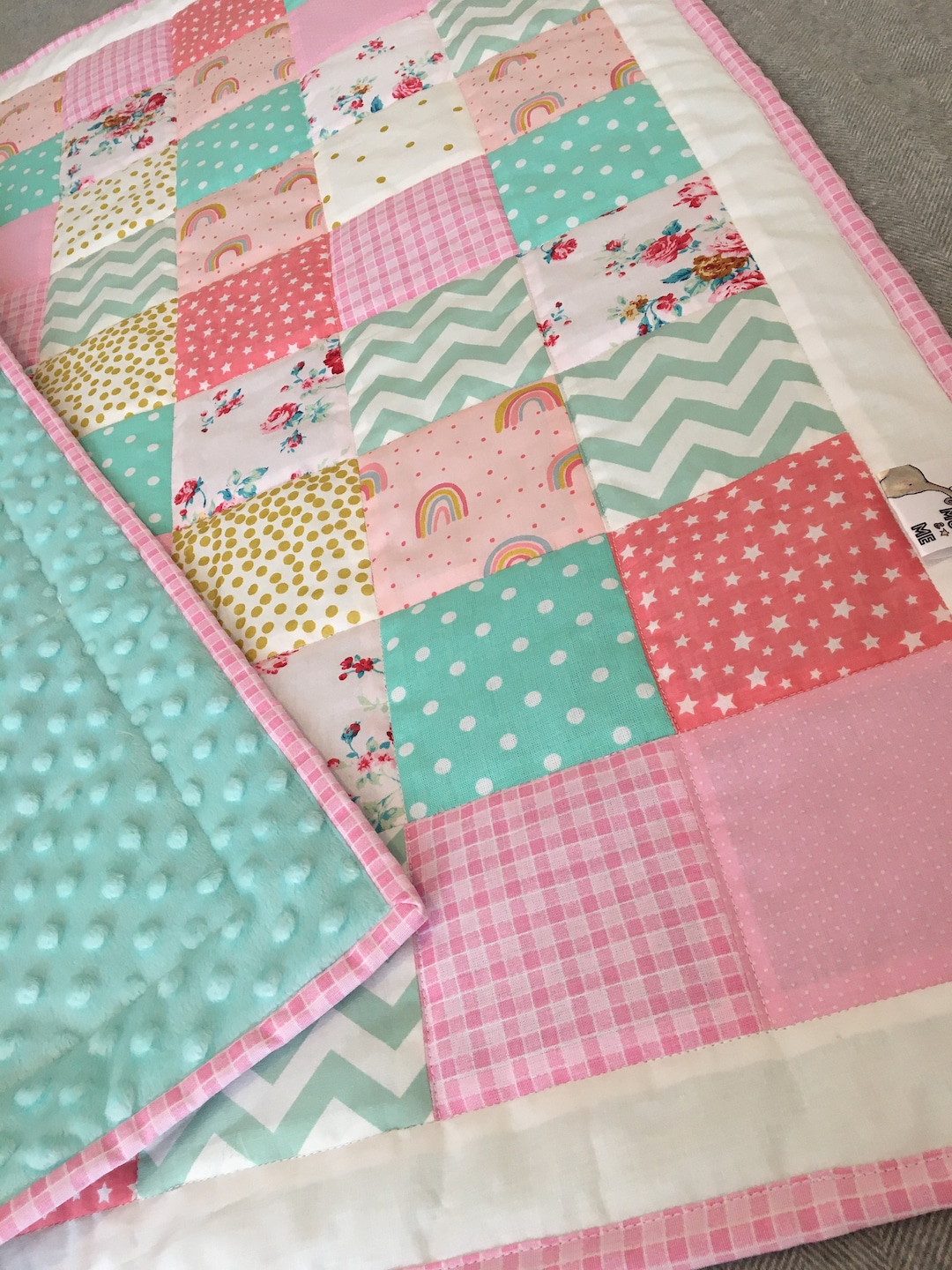 Handmade Patchwork Baby Quilt Handmade by Mum&me - Etsy