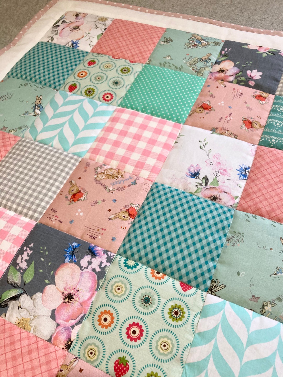 Handmade Patchwork Baby Quilt Handmade by Mum&me - Etsy