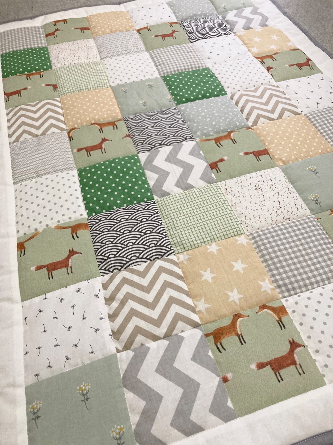 Handmade Patchwork Baby Quilt Handmade by Mum&me - Etsy