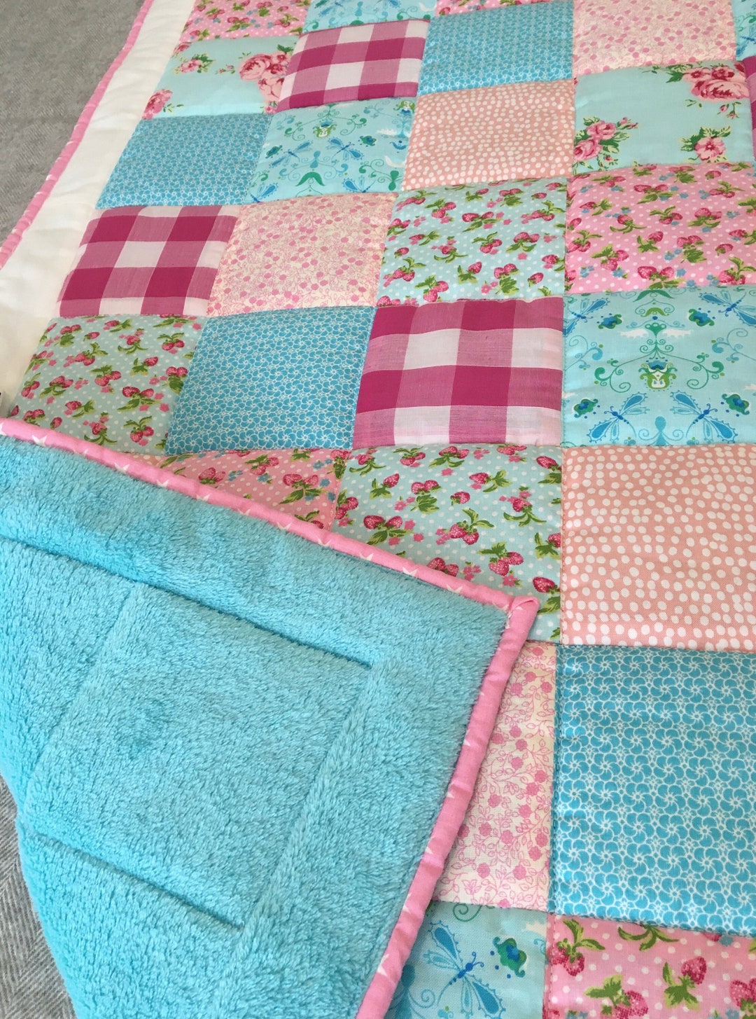Handmade Patchwork Baby Quilt Handmade by Mum&me - Etsy