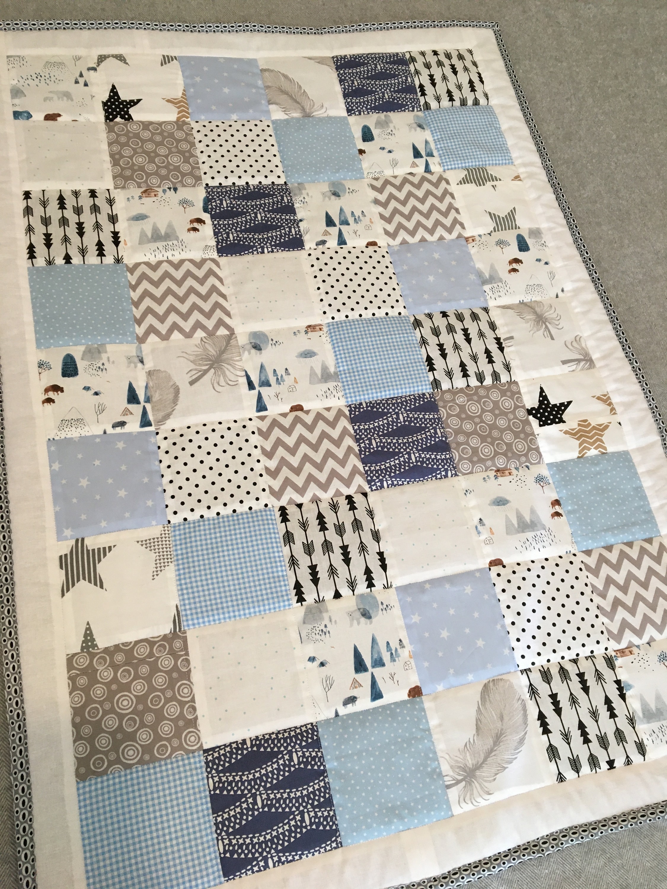 Handmade Patchwork Baby Quilt Handmade by Mum&me | Etsy