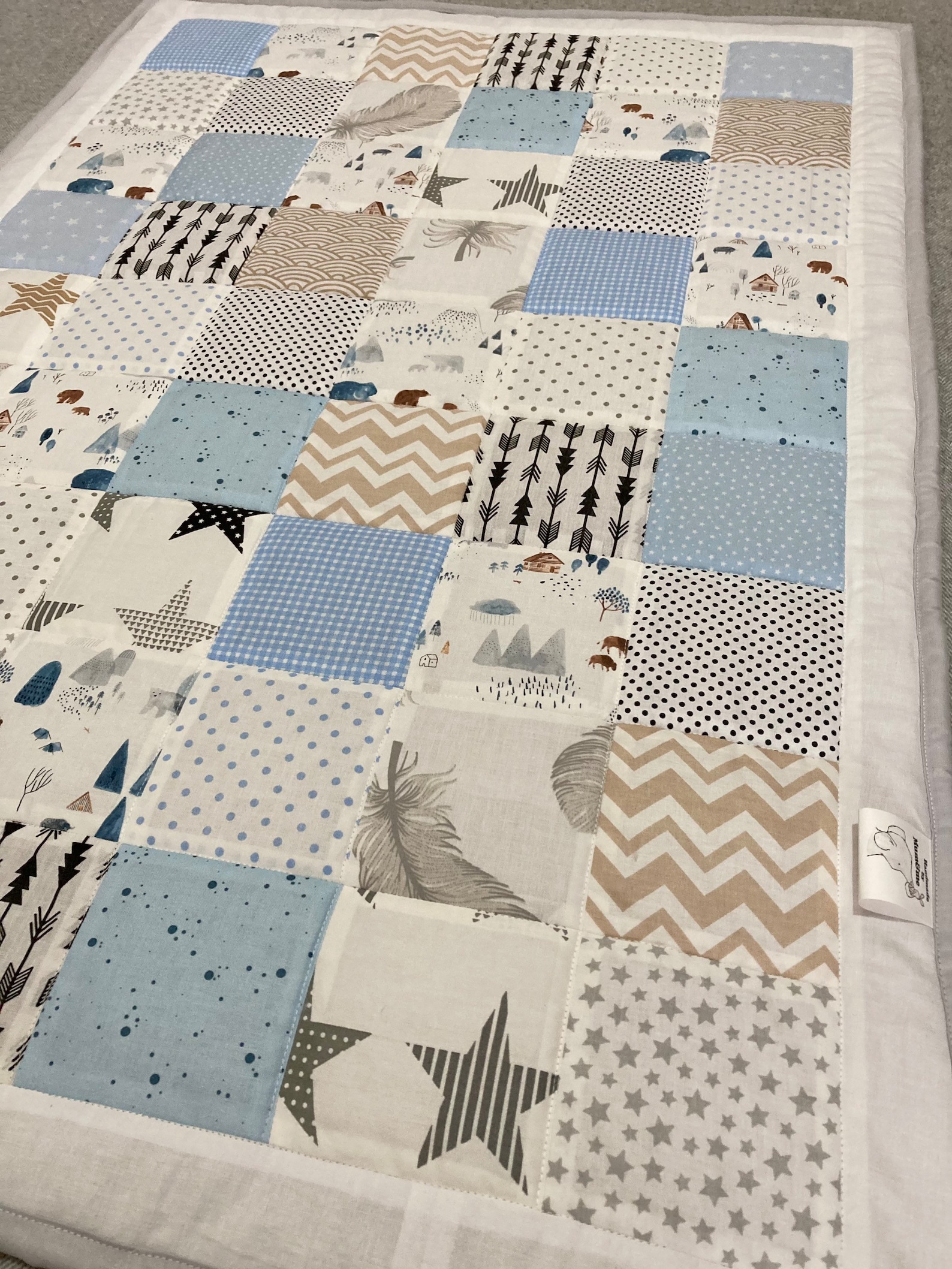 Handmade Patchwork Baby Quilt Handmade by Mum&me - Etsy