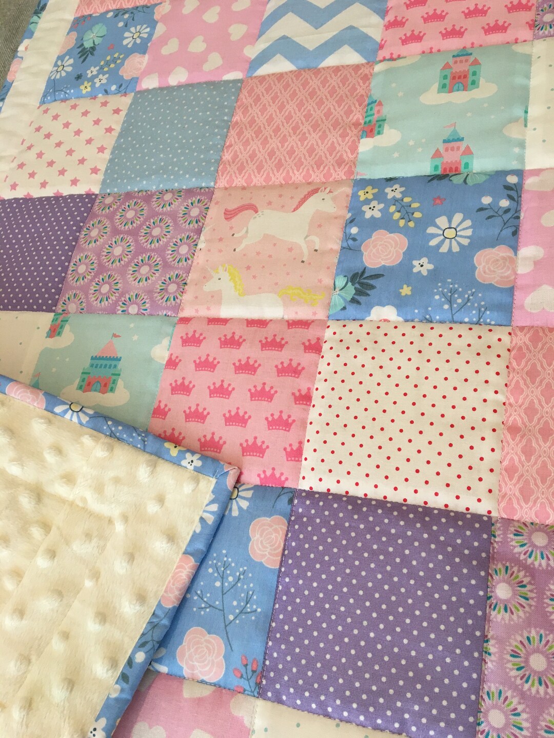 Handmade Patchwork Baby Quilt Handmade by Mum&me - Etsy