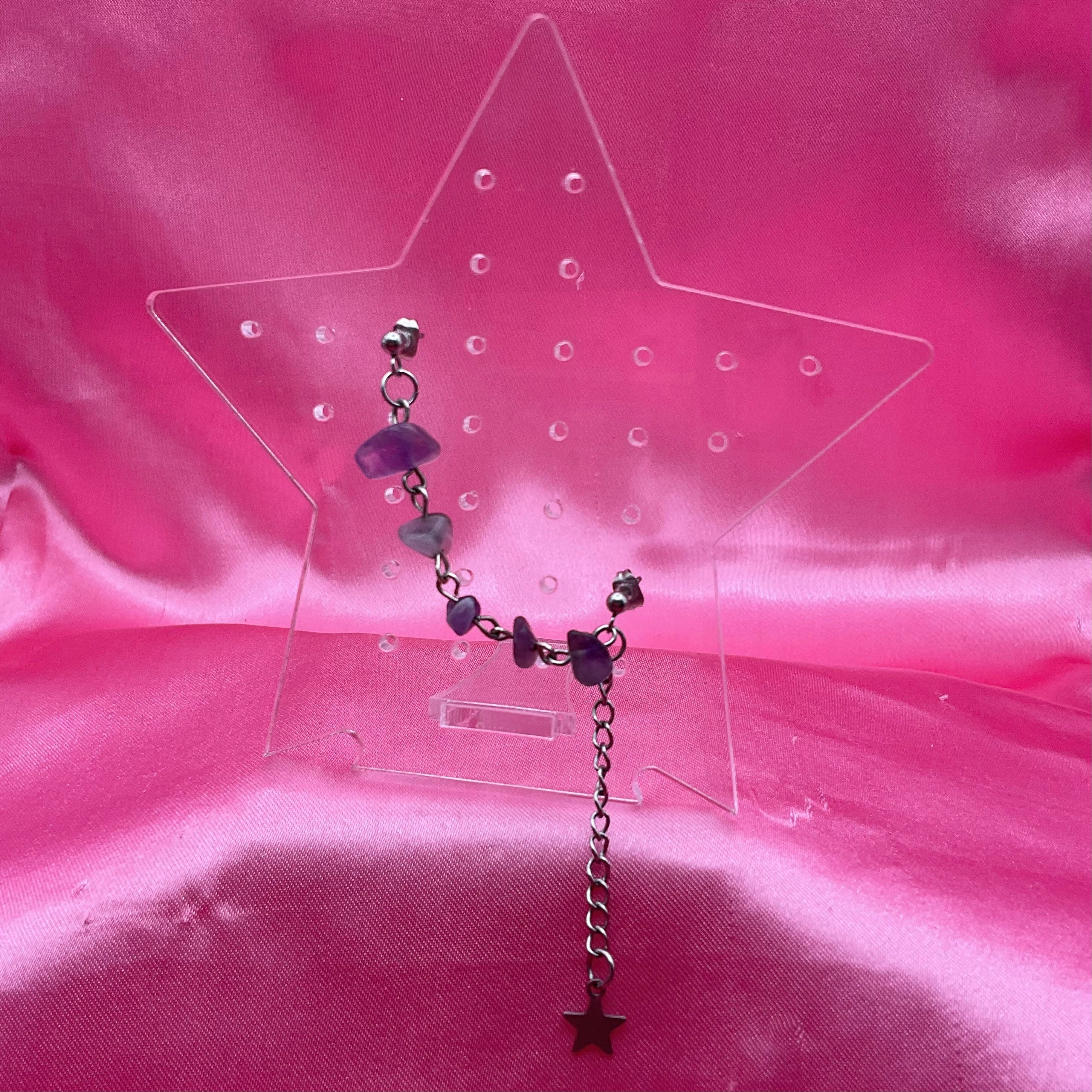 Star Amethyst Cartilage Chain Double Peircing 304 Stainless Steel Ball ...