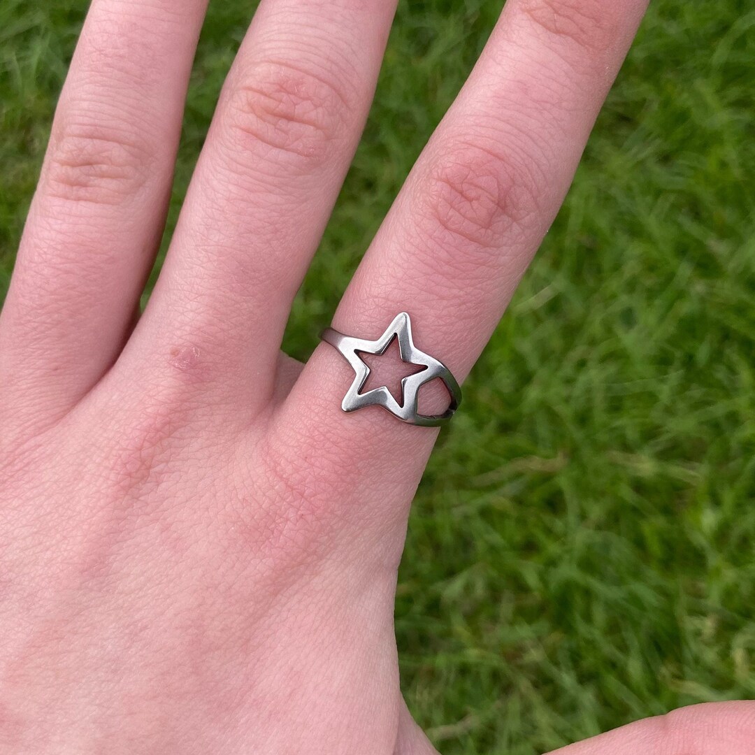 Shooting Star Ring - 304 Stainless Steel One Size - Uk M - Etsy